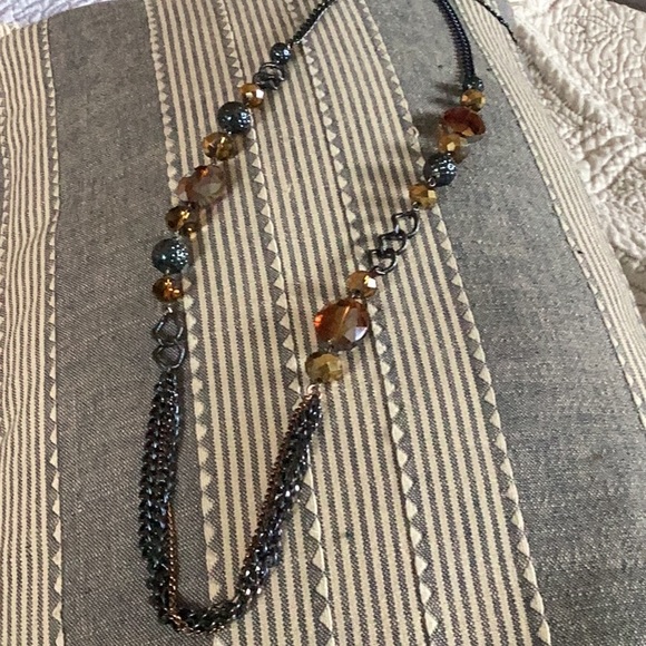 Jewelry | Elegant Brown And Black Beaded Opera Length Necklace | Poshmark